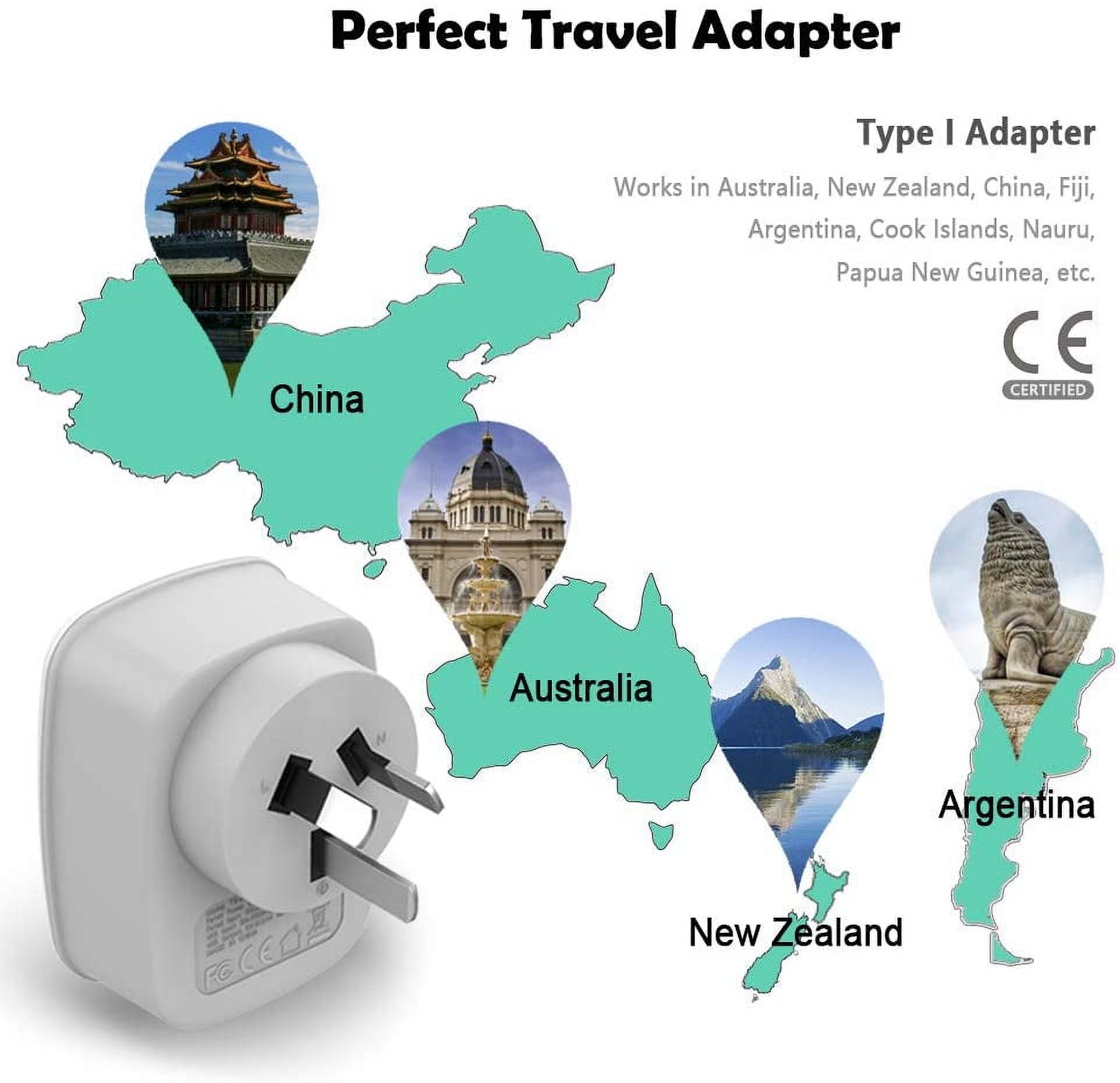 LINYAN-Australia New Zealand Power Plug Adapter, Australian Travel ...