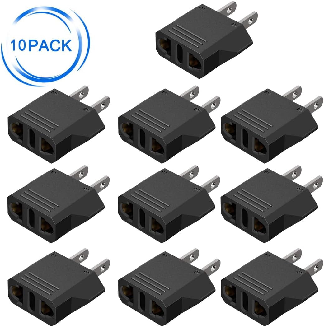 LINYAN-(Black-10pcs) Australia/America Standard Plug to 2 Hole sockets ...