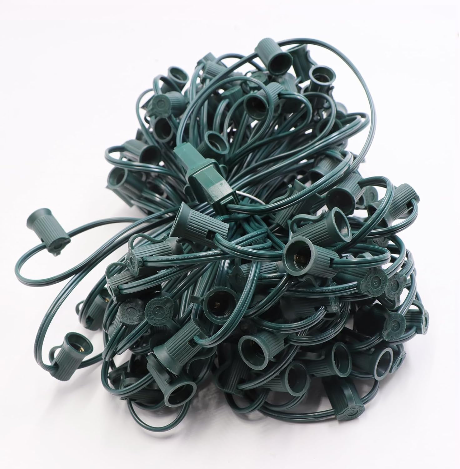 LINYAN-C7 Green Sockets String - 100FT 12" Spacing - Outdoor Christmas ...