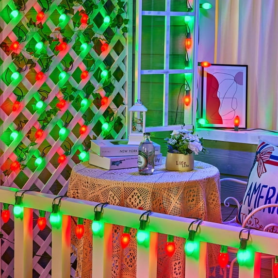 LINYAN-C9 LED Replacement Christmas Bulbs, 25 Pack Red and Green ...