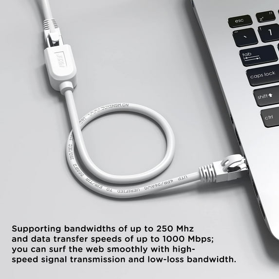 LINYAN-CAT6 Ethernet Extension Cable White 3FT, UTP Internet Cable ...