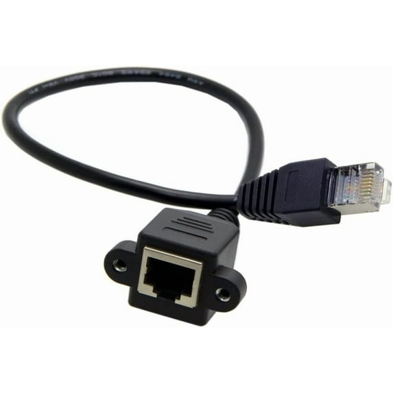 LINYAN-CAT6 Network Extension Cable, RJ45 A Male to A Female Screw ...