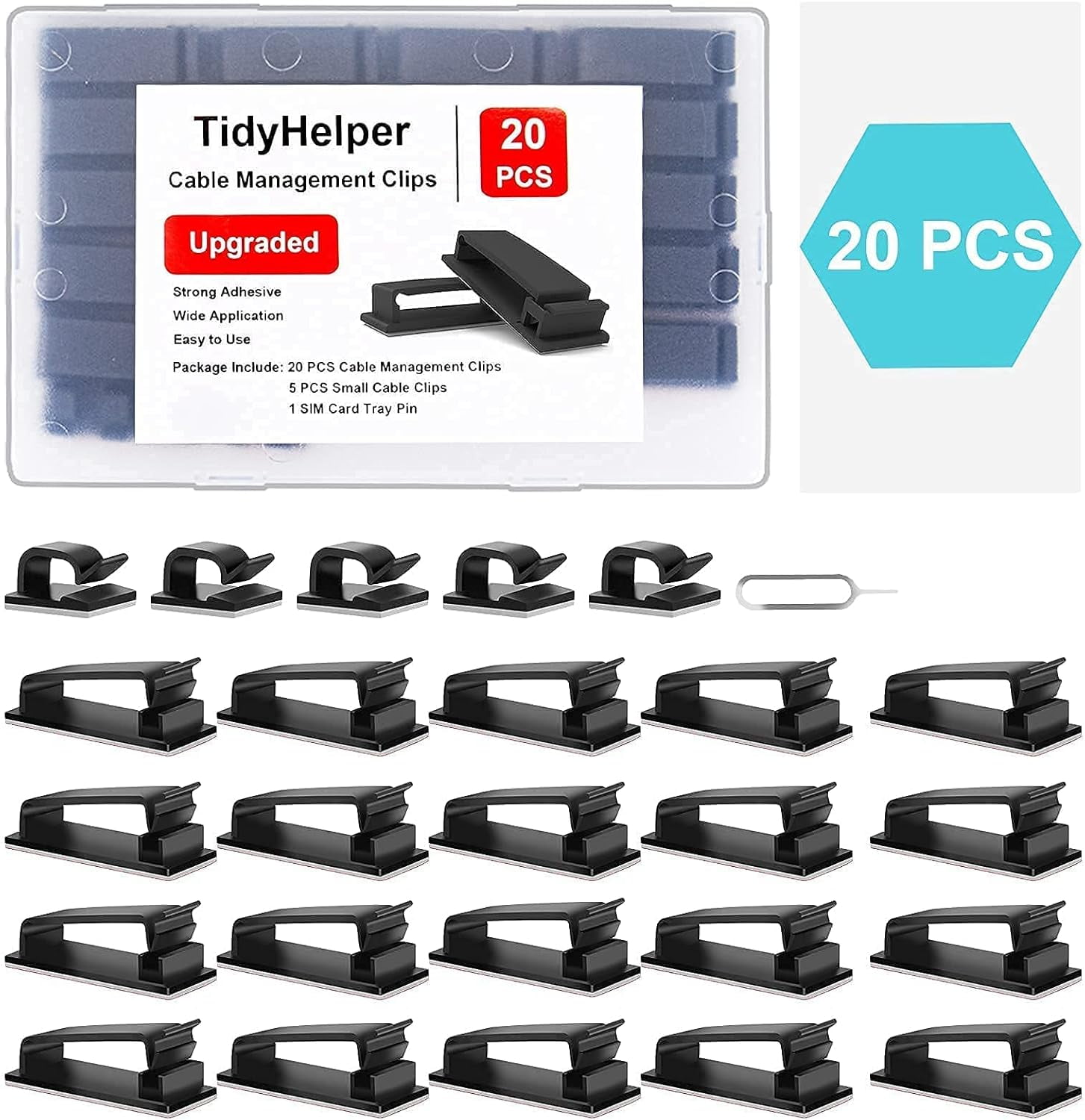 LINYAN-Cable Management Clips Black and White Bundle - Walmart.com