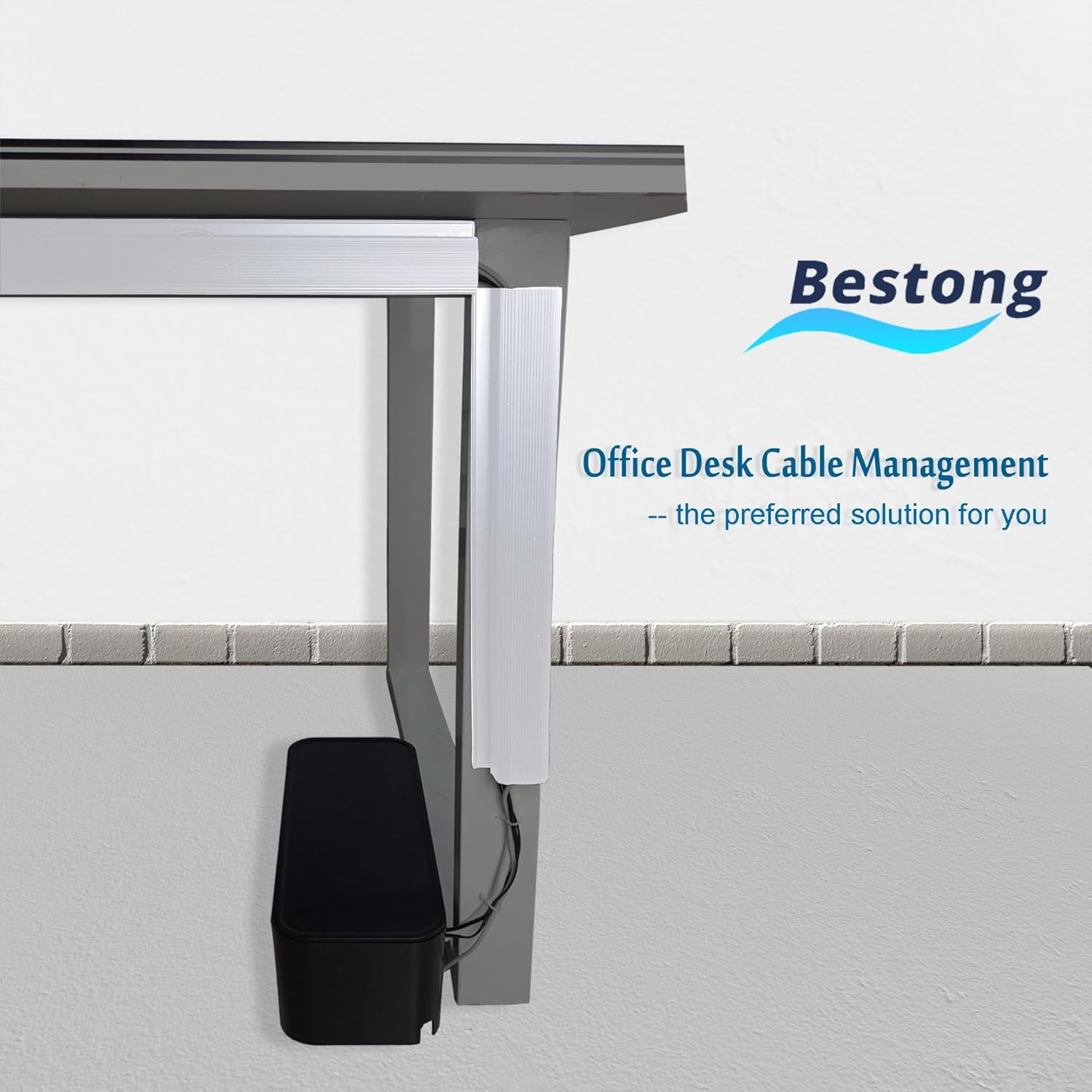 LINYAN-Cable Management Under Desk J Channel - Neat and Easy Cord ...