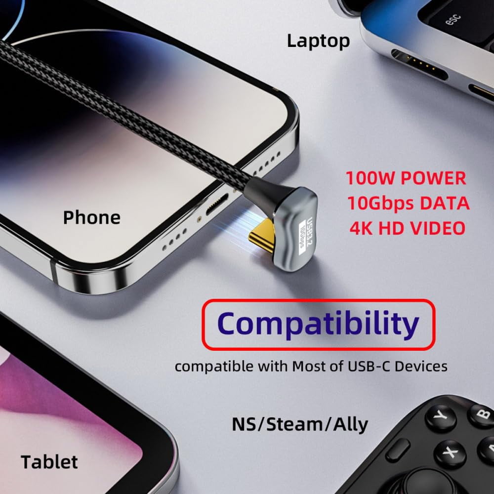 LINYAN-Cable USB-C USB 3.1 Type C Male to Male Opposite U Shape Back ...