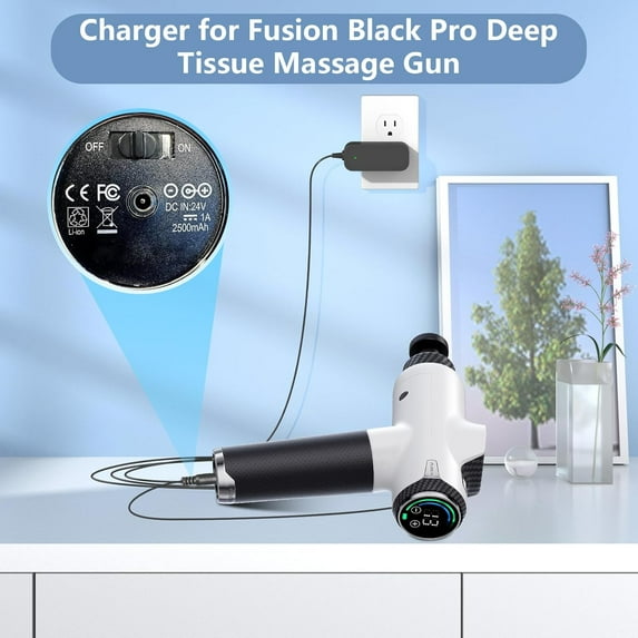 LINYAN-Charger for Fusion Black Pro Deep Tissue Massage Gun Replacement ...