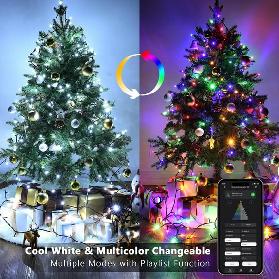 LINYAN-Christmas Lights App & Voice Control, 180ft 500 LED Color ...