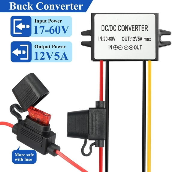 LINYAN-DC 20V-60V to 5A 12V Step Down Converter Buck Transformer Power ...