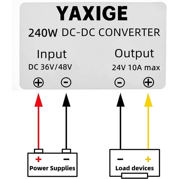 LINYAN-DC 36V/48V Step Down to 24V 10A 240W Voltage Regulator Buck ...
