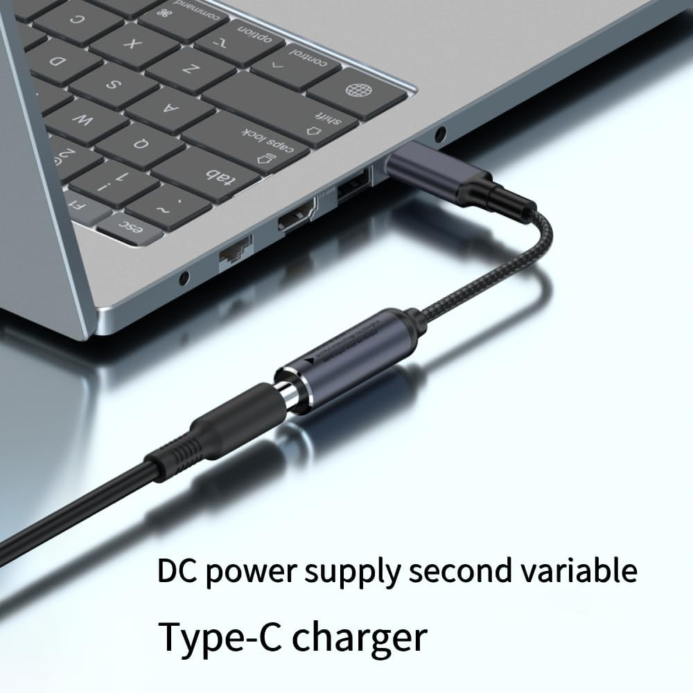 LINYAN-DC 4.5mm x 3.0mm Female Input to USB C PD Male Power Charging ...