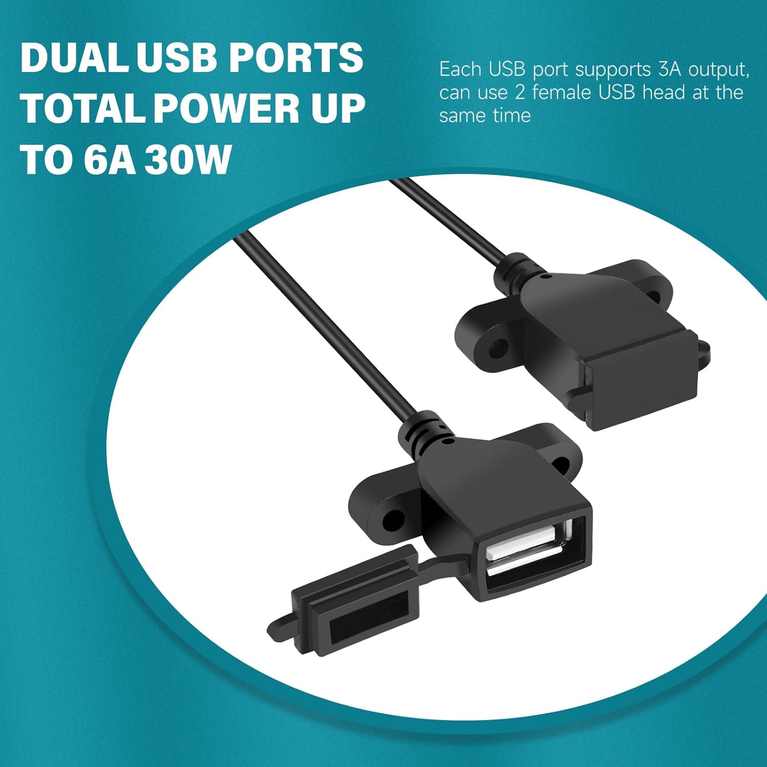 LINYAN-DC Converter 12V 24V to 5V 6A 30W Dual USB Female DC Buck ...