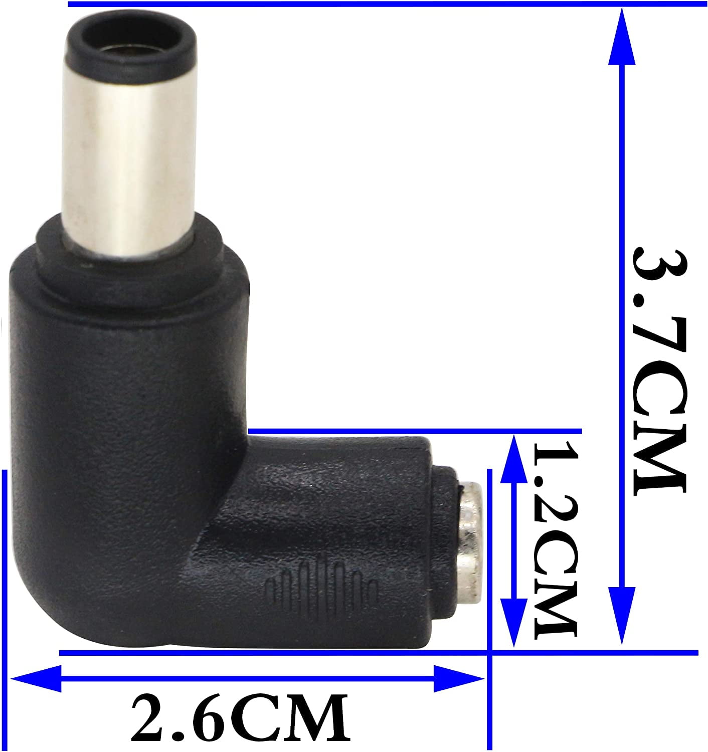 LINYAN-DC7.4x5.0mm Male 90 Degree Angle to DC5.5x2.1mm Female Adapter 5 ...