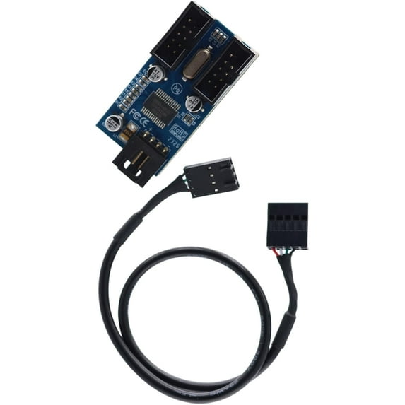 LINYAN-Deal4GO Motherboard 9-pin USB Header Splitter Board Male 1 to 2 ...