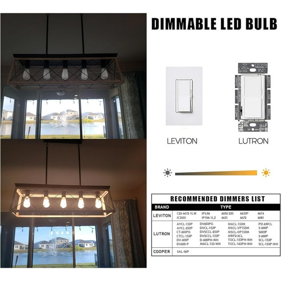 LINYAN-E26 Frosted LED Edison Bulbs, 6W Equivalent 60W, Warm White ...