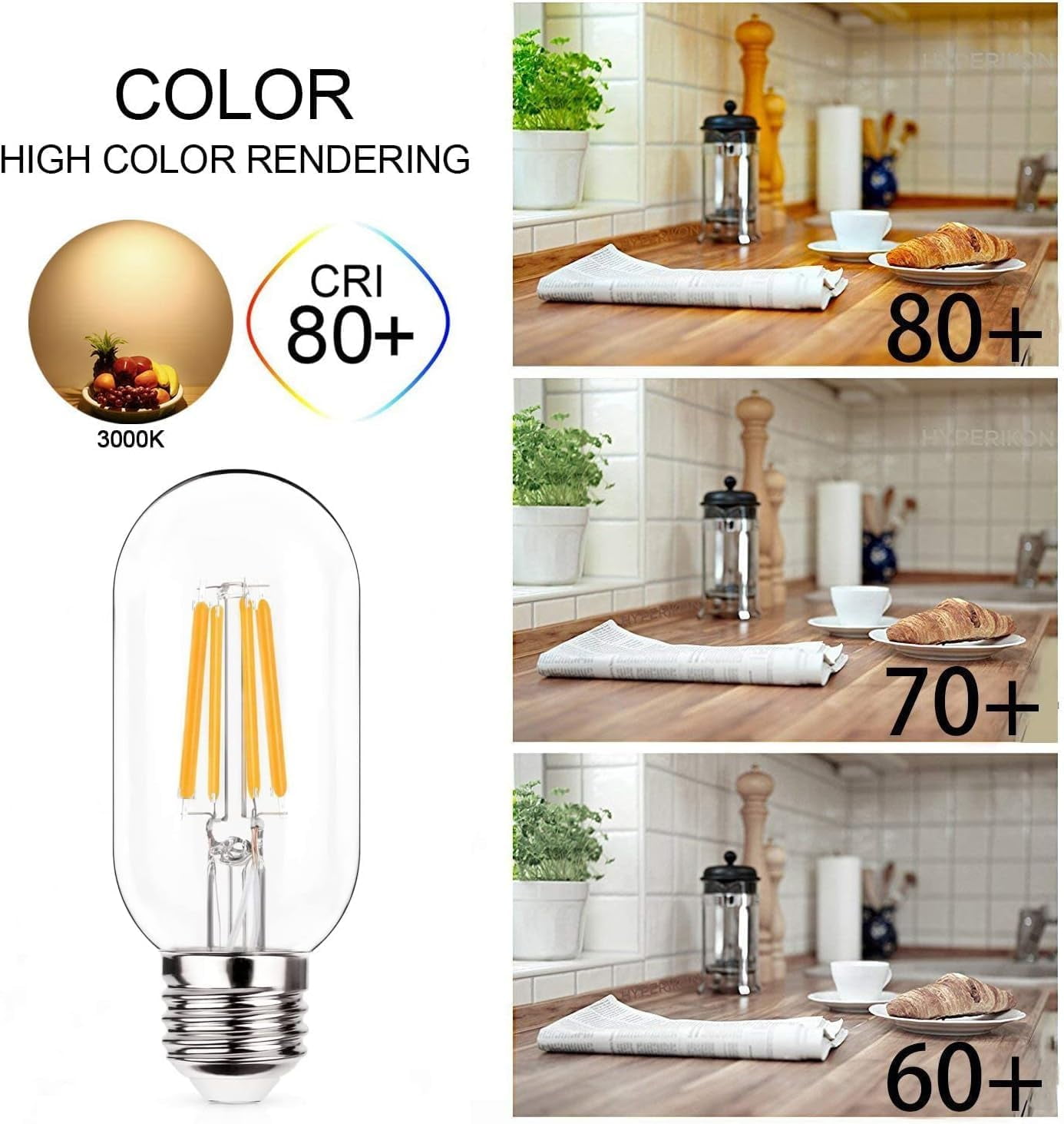 LINYAN-E26 LED Light Bulb 4W,Equivalent 40W,E26 Tubular Light Bulb Non ...