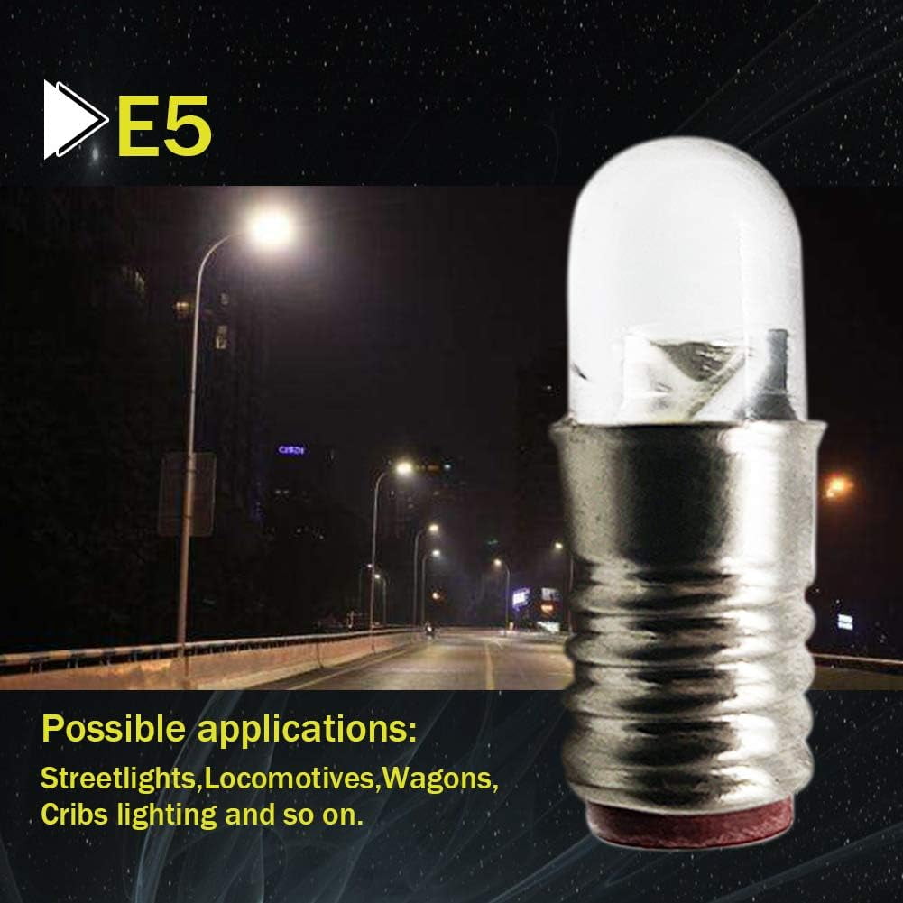 LINYAN-E5 LED Bulb Warm White 12V E5 E5.5 Screw Base LED Bulb Upgrade ...