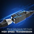 LINYAN-Ethernet Coupler 6 Pack, Black, in-Line R45 Coupler Female to ...