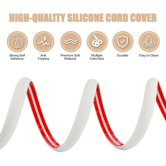 LINYAN-Floor Cord Cover Cable Cavity Self Adhesive Cord Hider Floor 3 ...