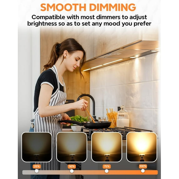 LINYAN-GU10 LED Range Hood Bulbs 6W, 3000K Warm White Kitchen 50W ...