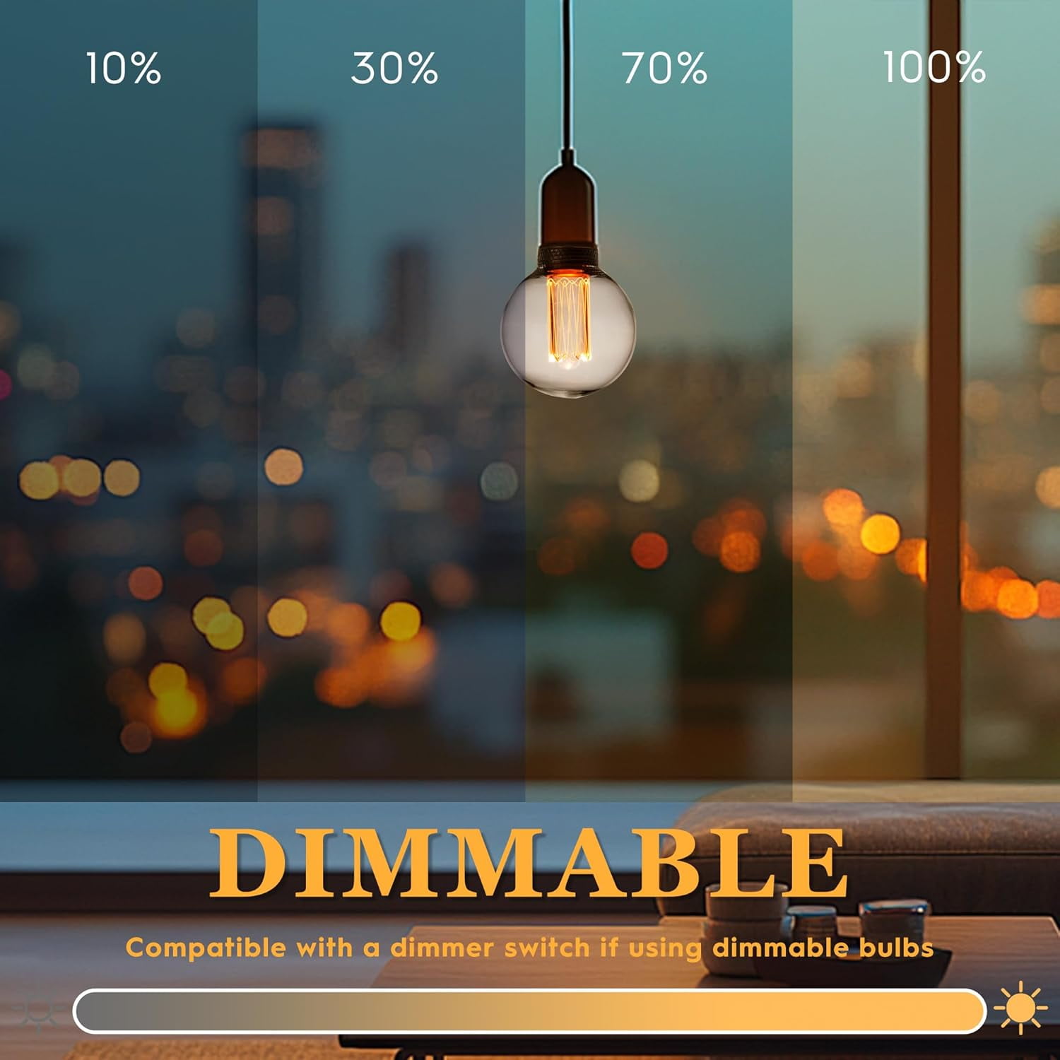 LINYAN-Globe Edison LED Light Bulb, Vintage Decorative Dimmable Bulb ...