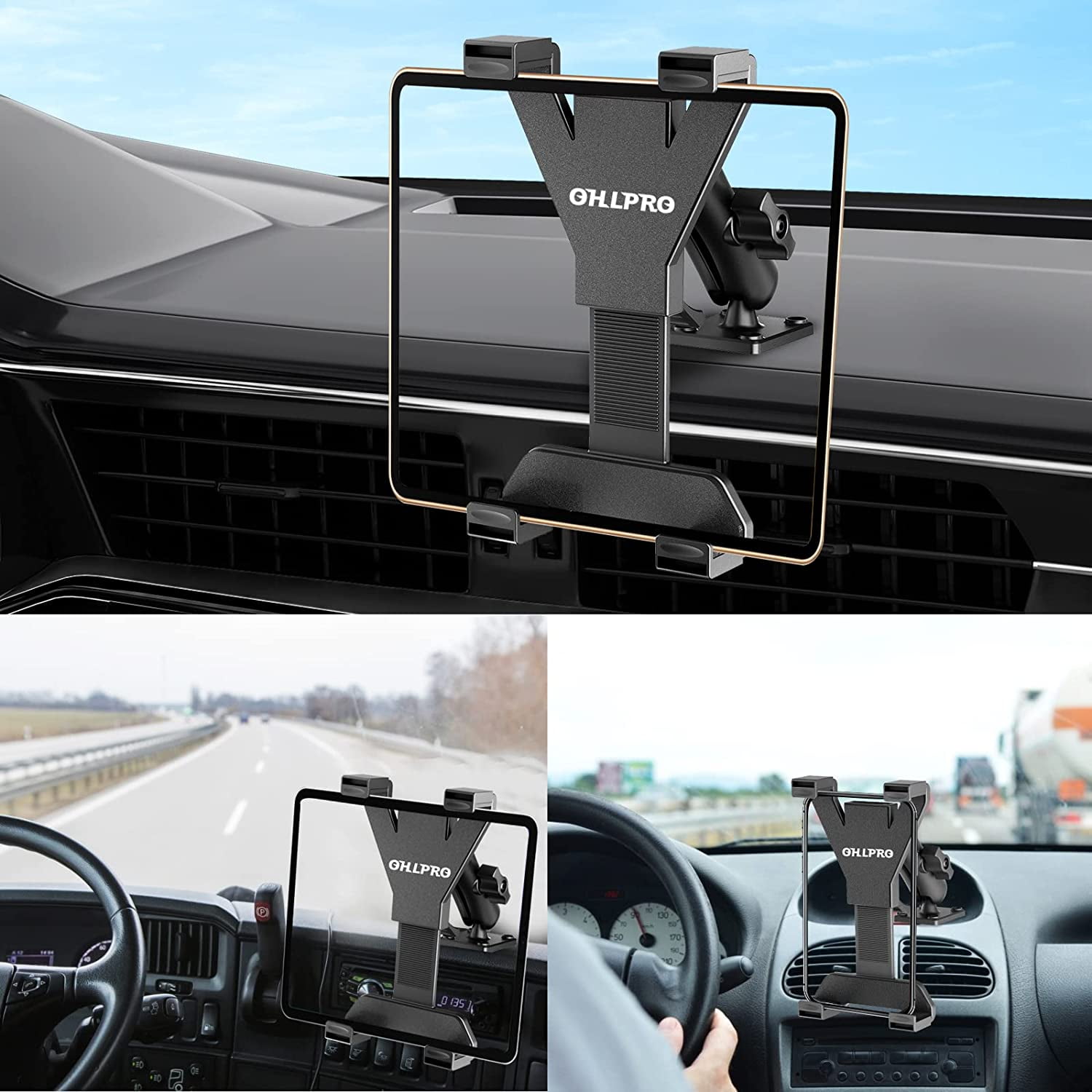 LINYAN-Heavy Duty Drill Base Tablet Holder Car Mount, iPad Mount for ...