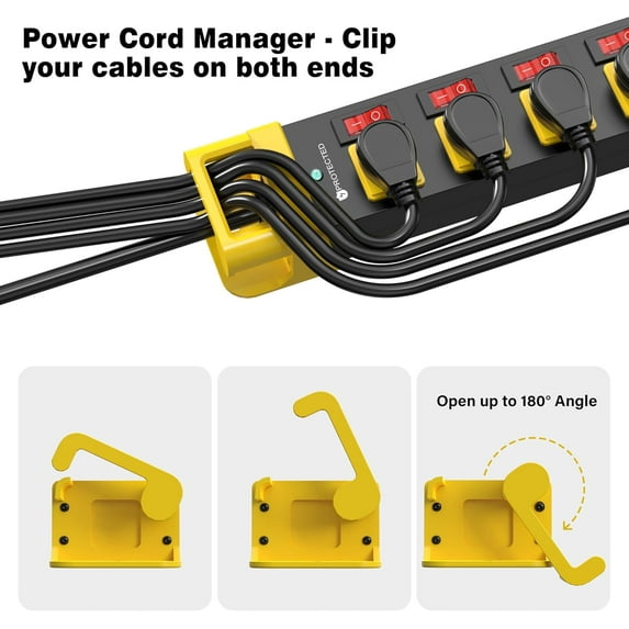 LINYAN-Heavy Duty Power Strip - 6 Outlet Power Strip with Individual ...
