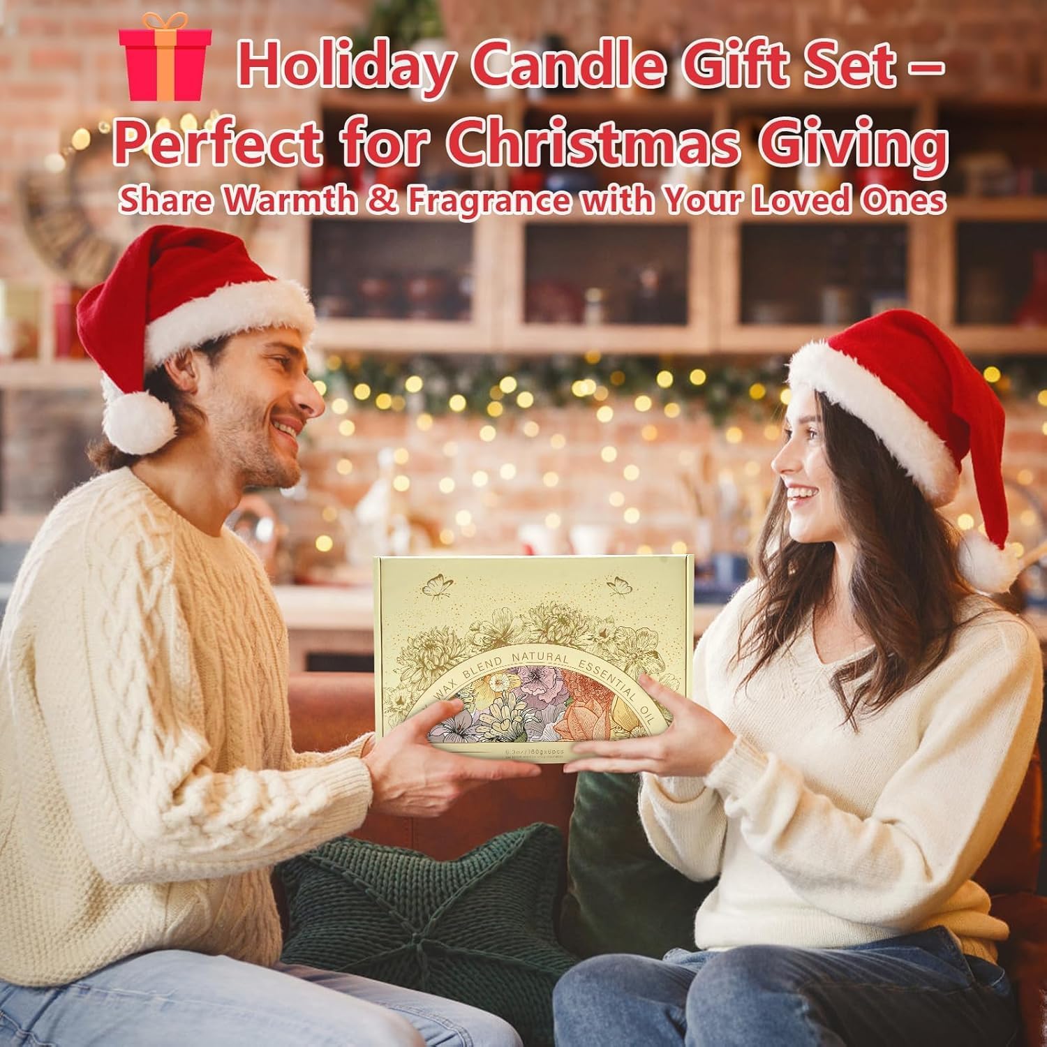 LINYAN-Holiday Scented Candle Gift Set, 6 Pack Natural Soy Candles for ...