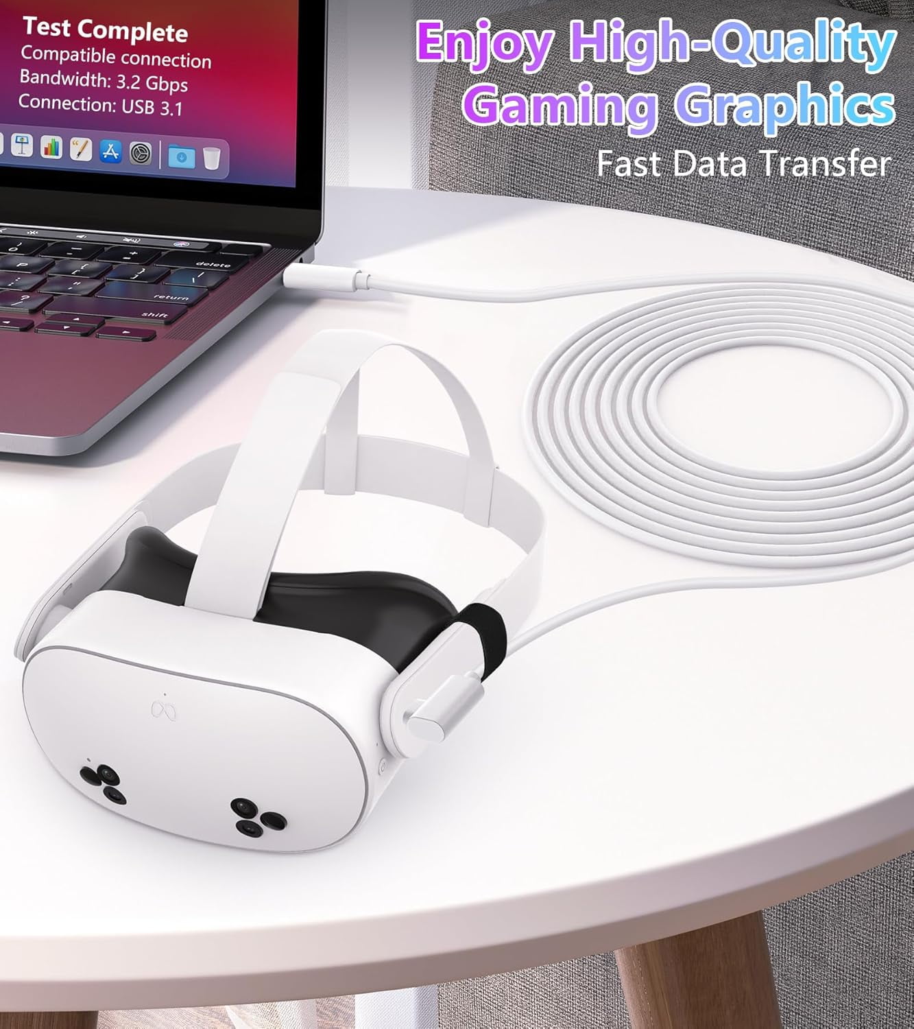 LINYAN-Link Cable 10FT Compatible with Meta/Oculus Quest 3S, Quest 3 ...