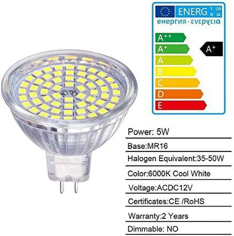 LINYAN-MR16 LED Bulbs, GU5.3 Light Bulbs,5W (50 Watt Equivalent), 12V ...