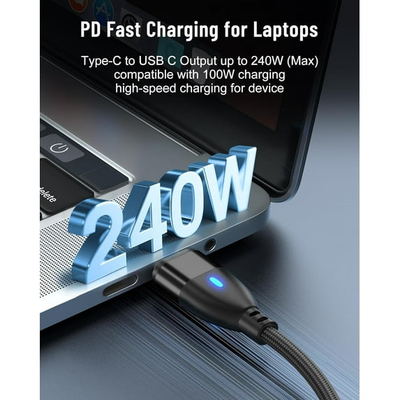 LINYAN-Magnetic USB C Charging Cable 240W, 24 Pin USB C to USBC Cable ...