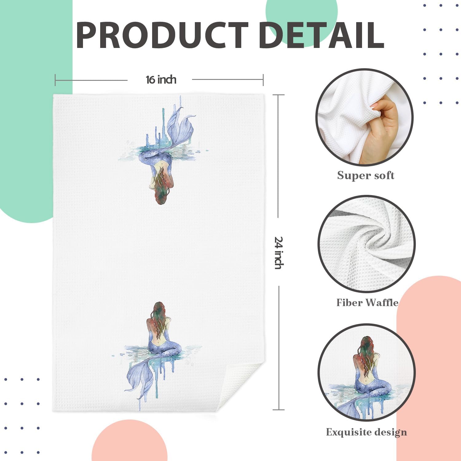 LINYAN-Mermaid Bathroom Hand Towels, Mermaid Tail Gifts Bathroom Decor ...