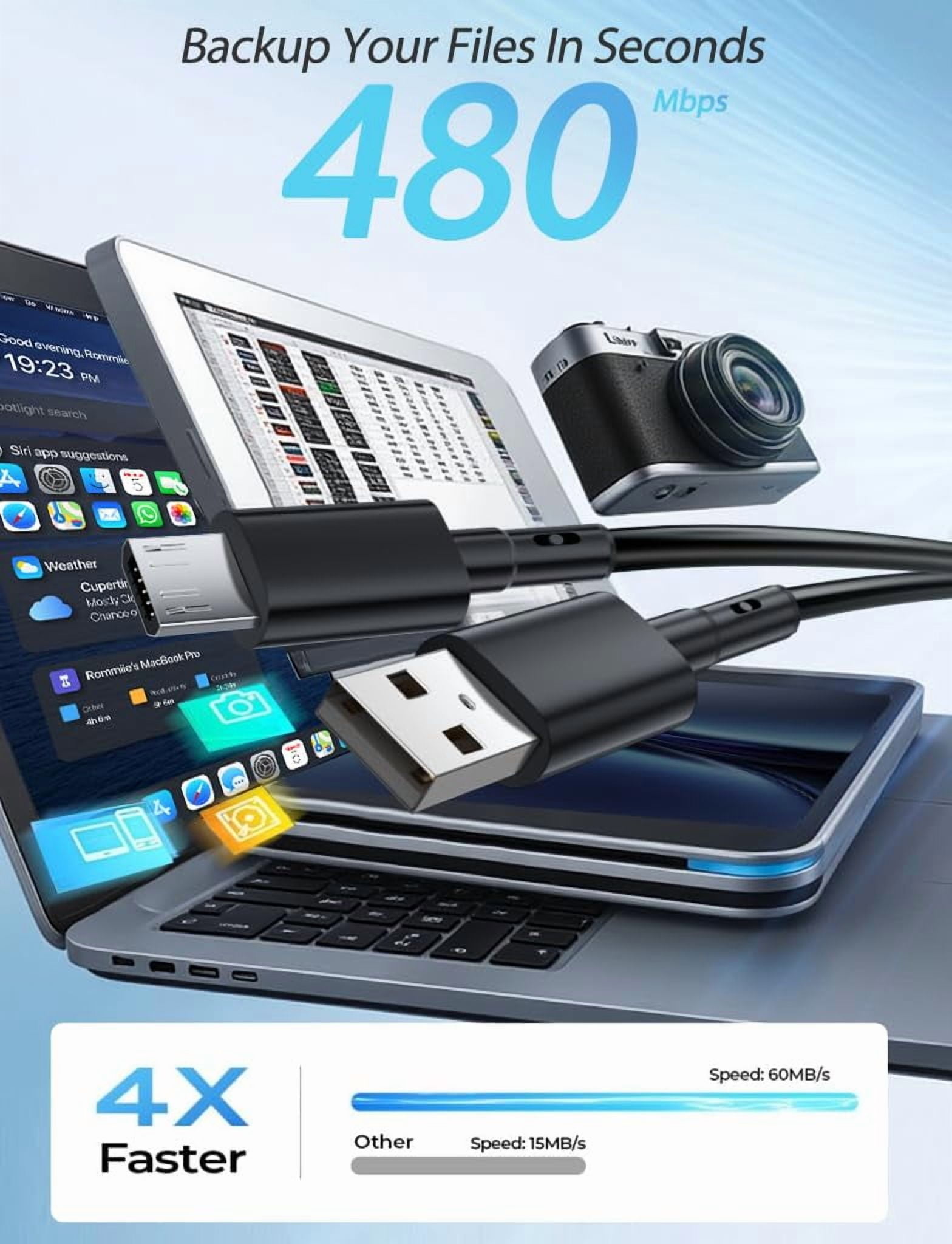 LINYAN-Micro USB Cable for Fire Tablet HD 7 8 10 4th 5th 6th 7th ...