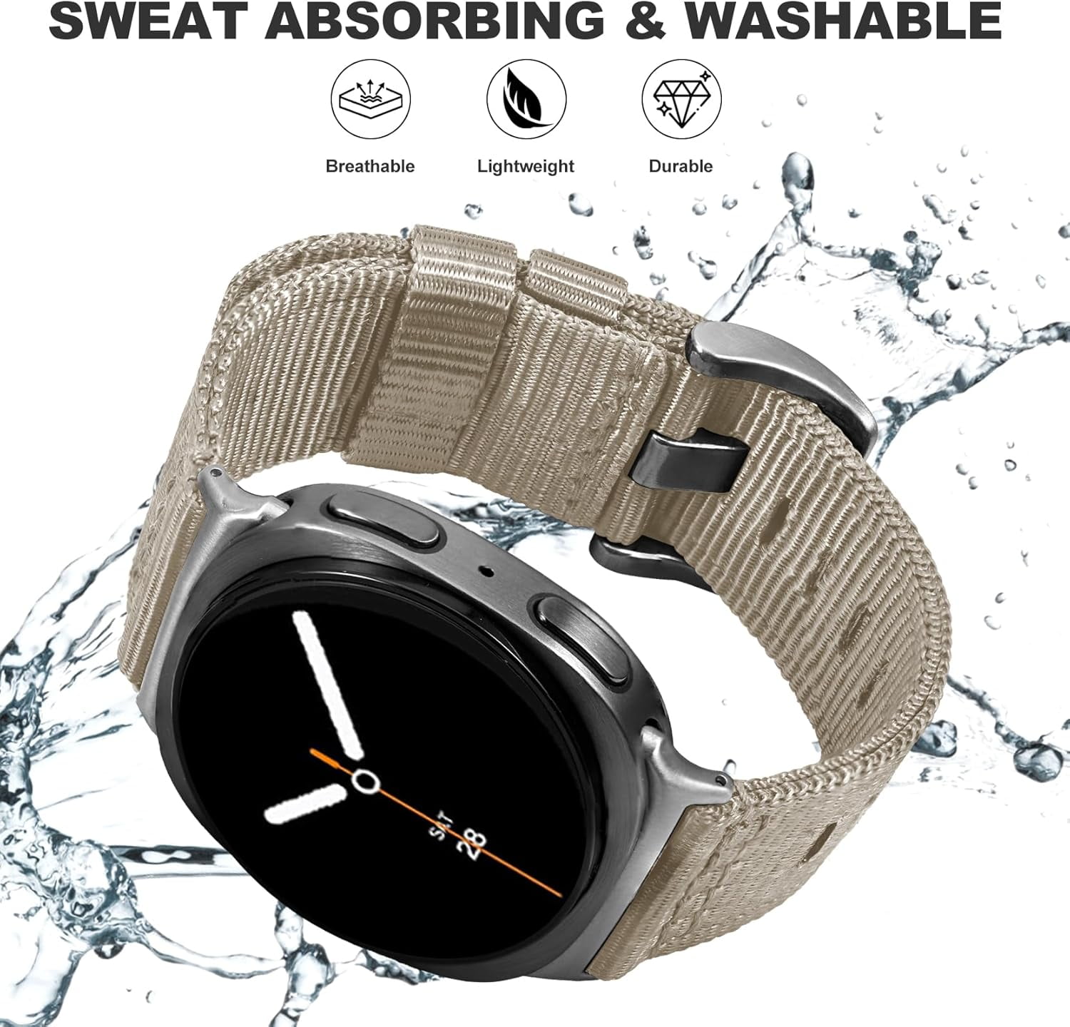 LINYAN-Nylon Bands Compatible with Samsung Galaxy Watch 8 Band 40mm ...