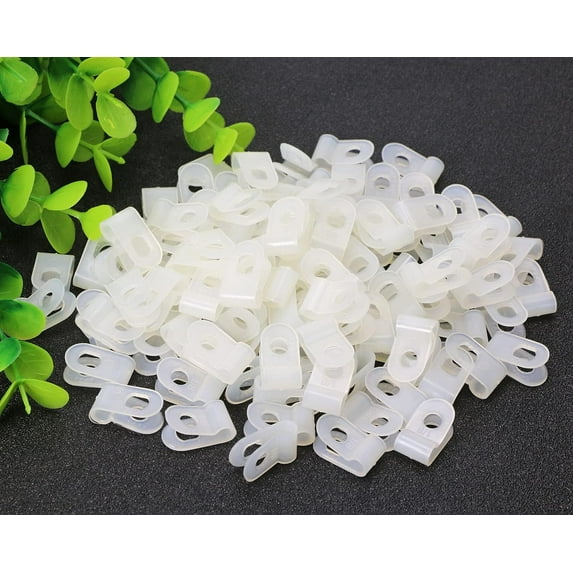 LINYAN-Nylon Screw Mounting R Type Cable Clamp Fastener Plastic Wires ...
