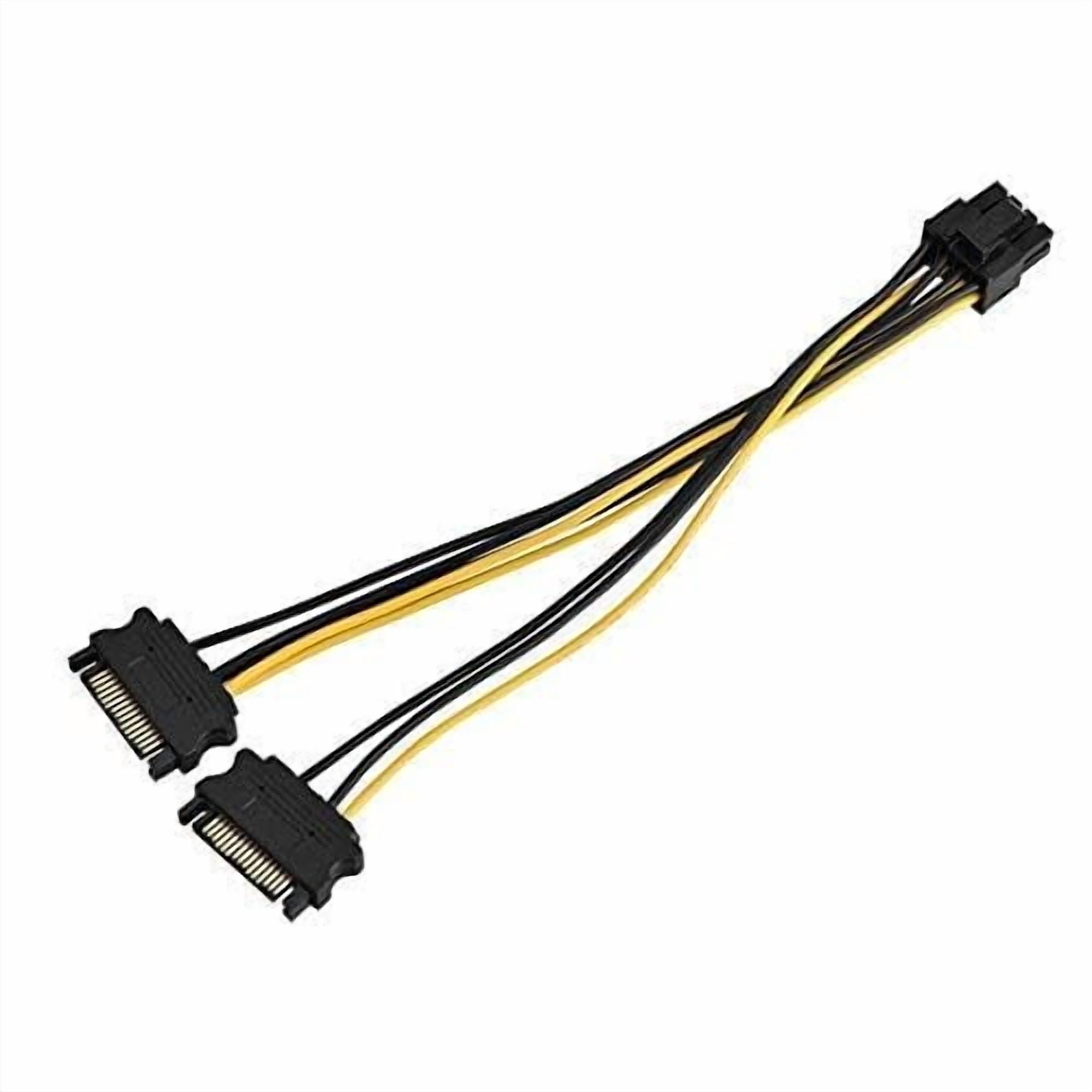 LINYAN-PCI Express Power Cable, 15 Pin Dual SATA Male to 8 Pin Female ...