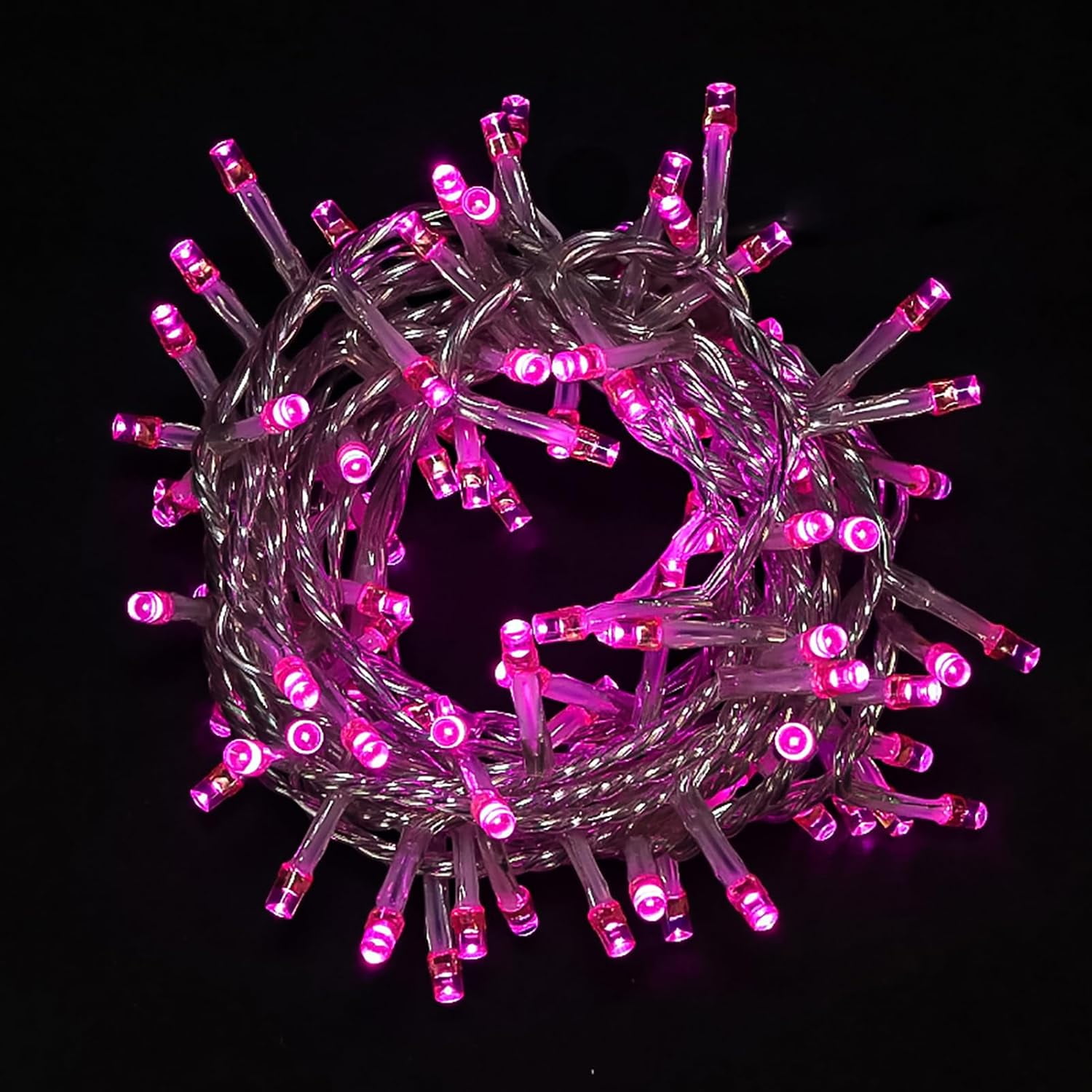 LINYAN-Pink Christmas String Lights - 100 LED Pink String Lights Plug ...