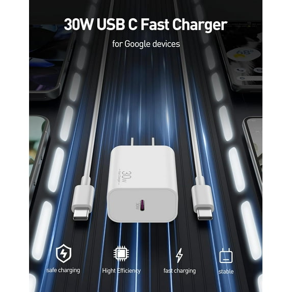 LINYAN-Pixel 10 9 8 7 6 Charger Fast Charging, 30W Fast USB C Wall ...