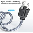 LINYAN-Power Cord, 10A 18AWG AC Power Cable 10FT(3m) Nylon Braided 3 ...