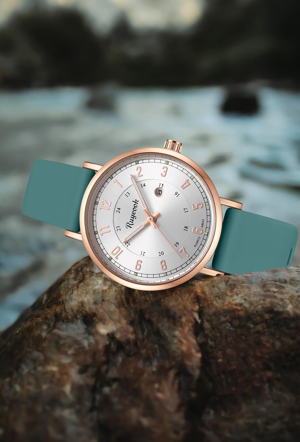 LINYAN-Quartz Analog Watch,Silicone Band, Calendar Date Display, Water ...