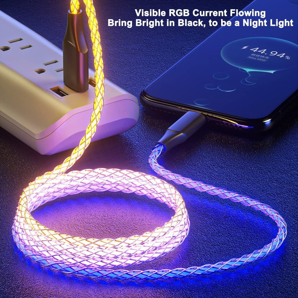 LINYAN-RGB USB A to Type C Fast Charging Cable Phone Charger High Data ...