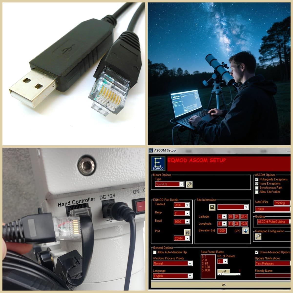 LINYAN-RJ45 Control Cable for Skywatcher and Orion Mount, for Heq5 pro ...