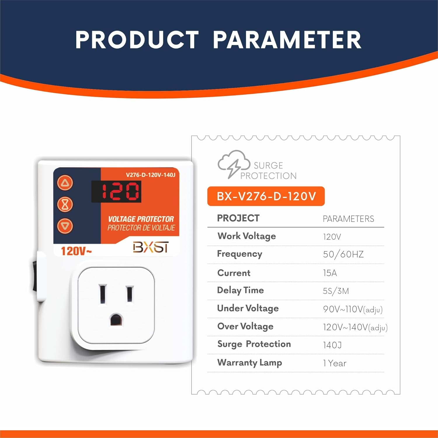 LINYAN-Refrigerator Surge Protector LED Screen 140J Single Outlet ...
