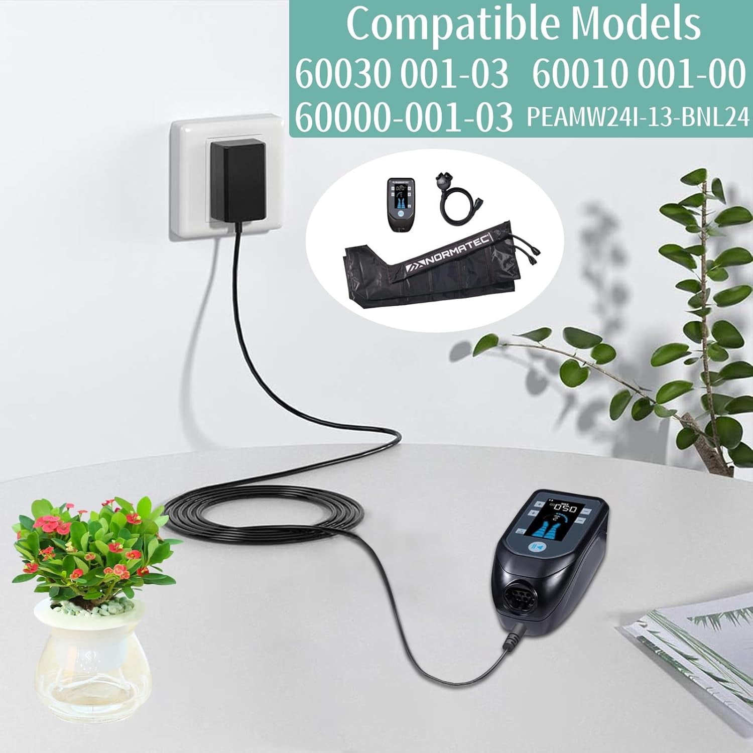 LINYAN-Replacemen Charger for Hyperice Normatec 2.0 Pro Leg Adapter for ...