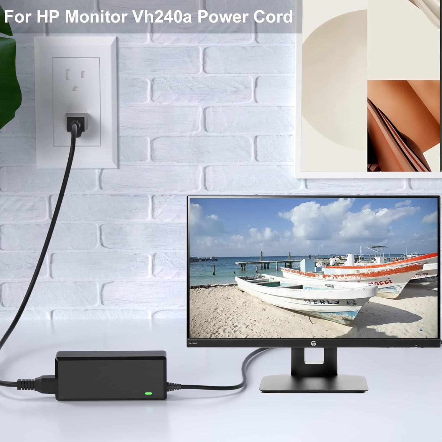 LINYAN-Replacment for HP Monitor VH240A Power Cord 19V Compatible with ...