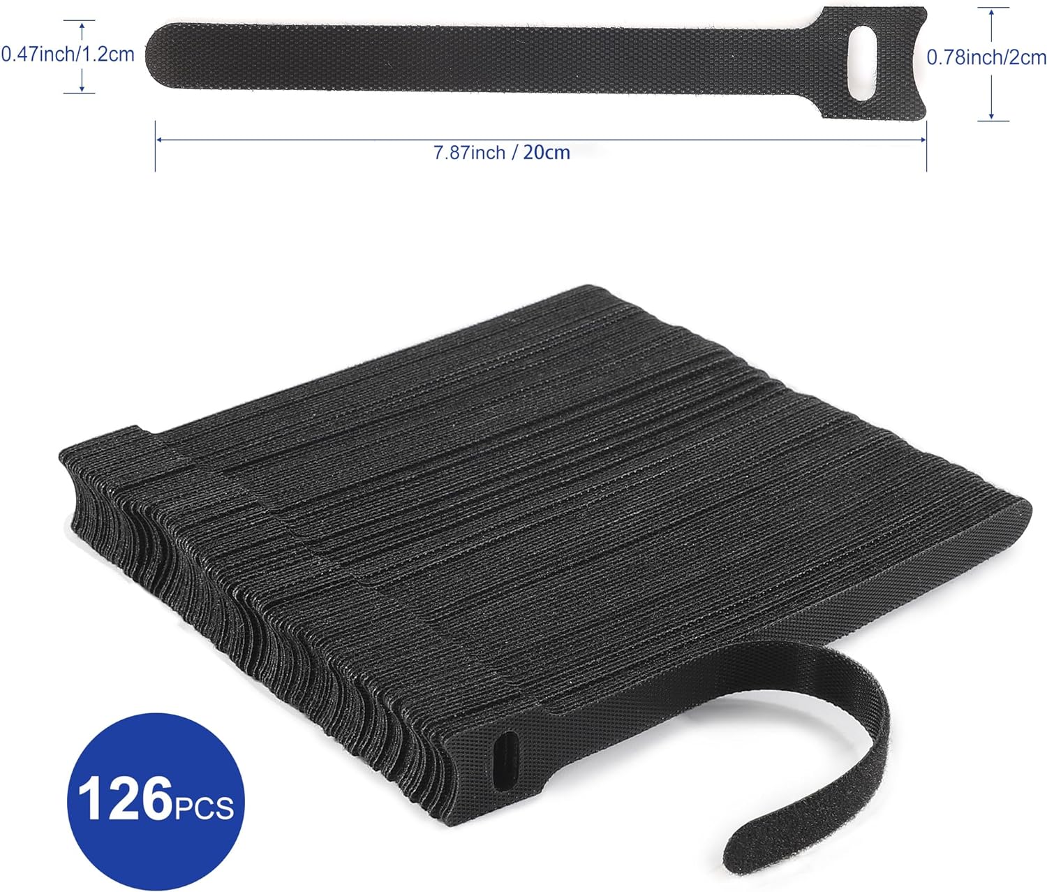 LINYAN-Reusable Cable Ties, 126 PCS 8 Inches Adjustable Cord Straps ...