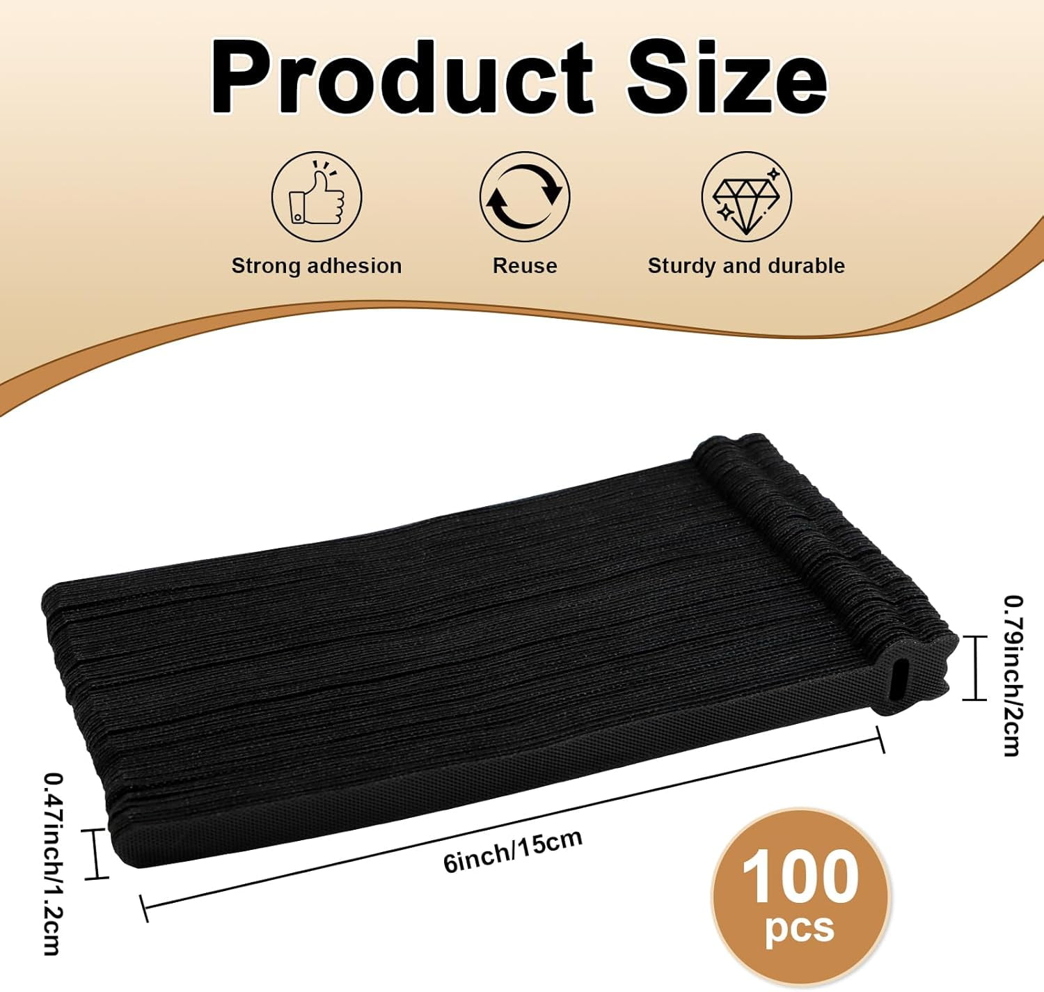 LINYAN-Reusable Cable Ties 6 In 100 Pack Heavy Duty Black Cord ...