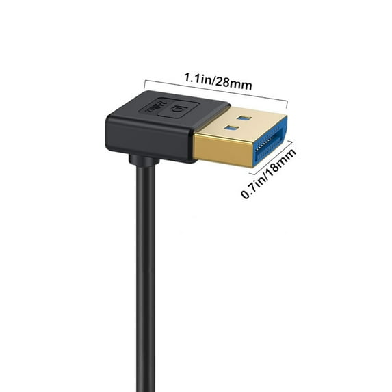 LINYAN-Right Angle Displayport 1.4 Extension Cable, 90 Degree DP Male ...