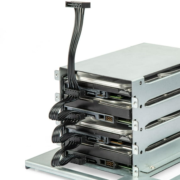 LINYAN-SATA Power Splitter: 15 Pin to 4 SATA 4X Serial ATA Power ...