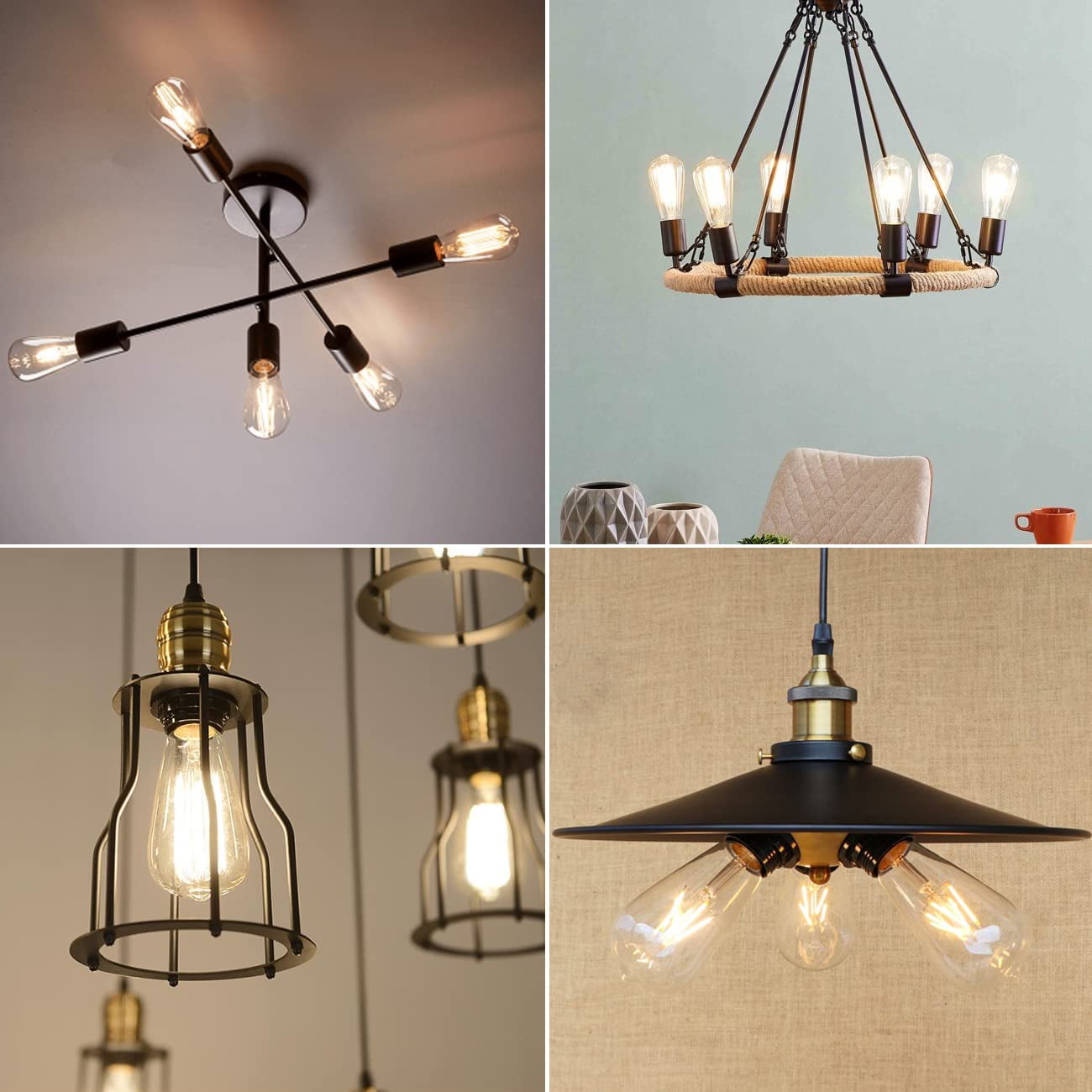 LINYAN-ST21 LED Filament Bulb 5W (40 Watt Equivalent) Dimmable 2700K ...