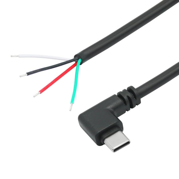 LINYAN-Short Right Angle USB C to 4 Pin Bare Wire Open End Wire 11inch ...